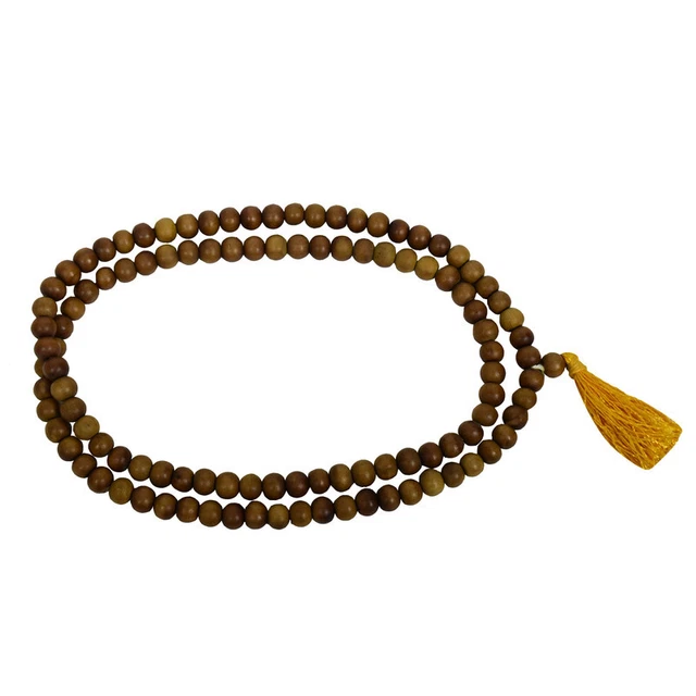 SANDALWOOD SCENTED JAAP Mala Natural Beads Healing Meditation Gratitude ...