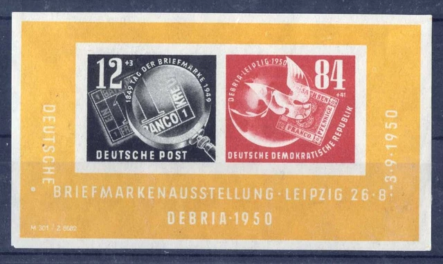 DDR - BRIEFMARKEN, Block 7, BM-Ausst. DEBRIA, Jahrgang 1950, Mi. 271-272 EUR 14,50 - PicClick DE