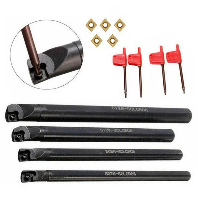 LONG LASTING SCLCR06 Lathe Boring Bar Turning Tool Holder Kit + CCMT0602 Blades EUR 36,38 ...