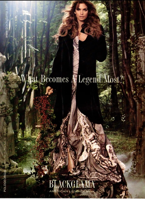 2004 MAGAZINE AD BLACKGLAMA Fur Coats A Legend CINDY CRAWFORD 011424 $8 ...