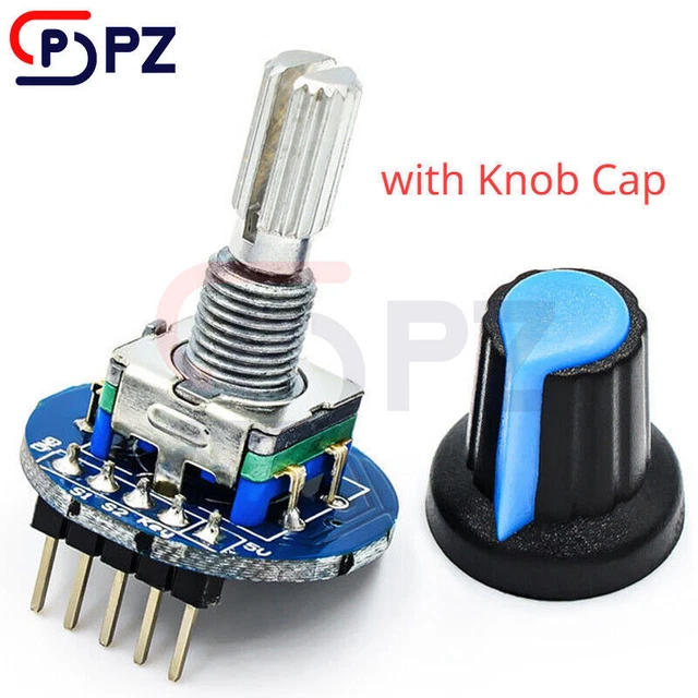 ROTARY ENCODER MODULE Rotating Potentiometer Knob Cap Digital Control ...