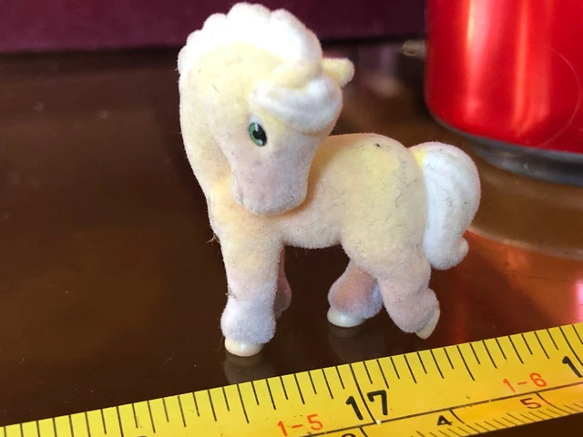 PONY IN MY Pocket Cute White Peach Horse Pony Toy Mini Animal Furry Fur ...