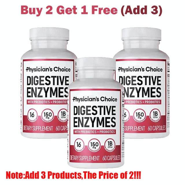 PHYSICIAN'S CHOICE DIGESTIVE Enzymes - Multi Enzymes, Organic ...