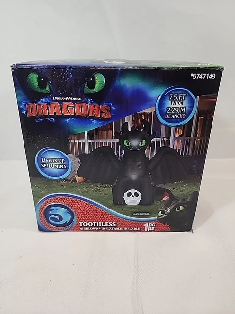 DREAMWORKS TOOTHLESS HOW To Train Your Dragon Halloween 7.5’ Airblown ...