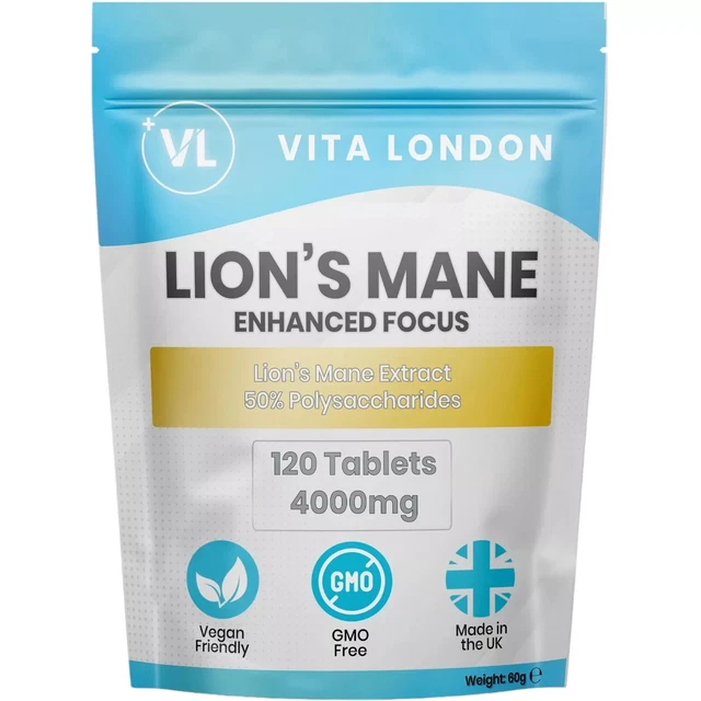 LIONS MANE TABLET - High Strength 4000mg - Twin Pack Bundle = 240 ...