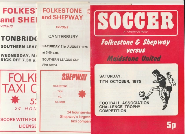 FOLKESTONE & SHEPWAY FC Home Programmes 1975 to 1980 £3.20 - PicClick UK