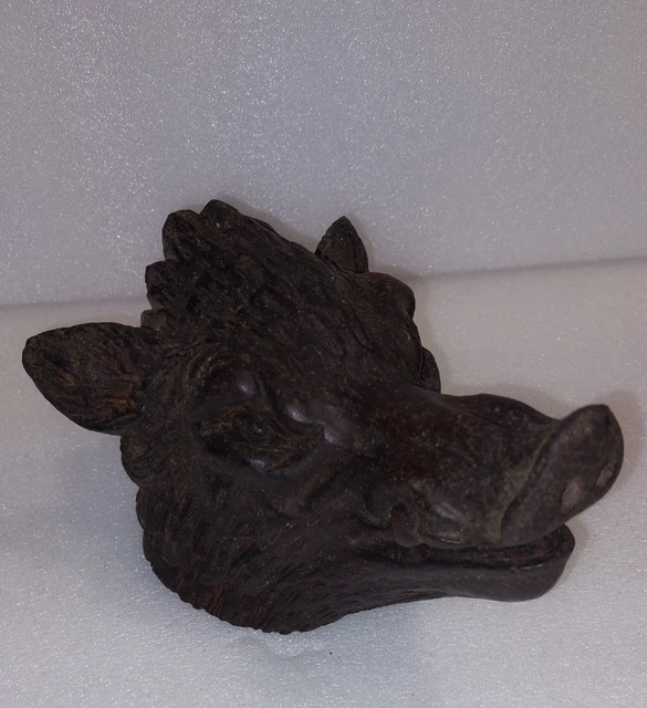 SUPERBE GRANDE TÊTE de sanglier décor de billot de boucher XIXème EUR 1 ...