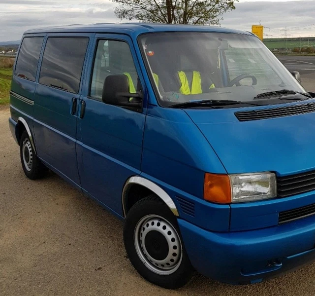 VW T4 SHORT Nose Front & Rear Wing Extensions Chrome Style Set Year 90 ...