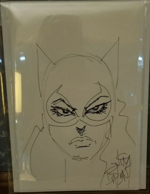 CATWOMAN ORIGINAL COMIC Book Art Sketch Drawing by Jim Balent SIGNED ...