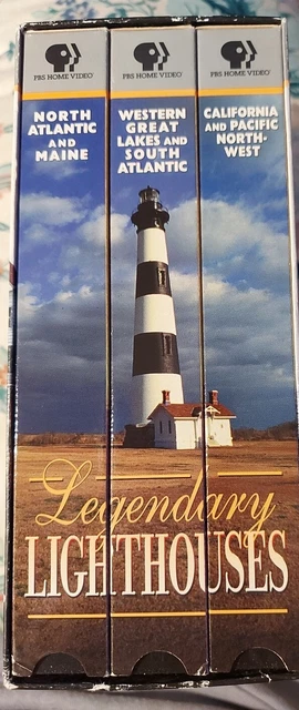 PBS LEGENDARY LIGHTHOUSES Series VHS Video Tape Box Set 3 Tapes 6 Hours ...
