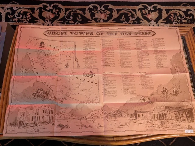 GHOST TOWNS OF The Old West Marvel Maps Los Angeles Ca * Gorgeous ...