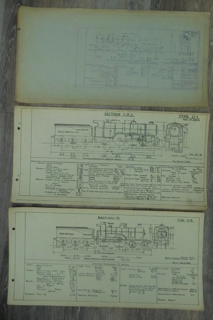 STEAM LOCOMOTIVE LINE-DRAWINGS of details & dimensions pre-1944 £10.00 ...