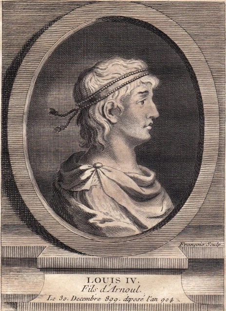 PORTRAIT XVIIIE LOUIS IV De Germanie Roi De Francie Orientale Ludwig ...