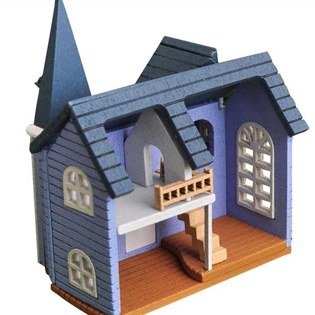 1/12 DIY MINI Wooden Dolls Miniature House Handicraft Building Assemble ...