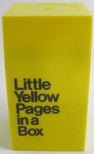 VINTAGE 60'S OP-ART LITTLE YELLOW PAGES IN A BOX mid-century MCM 4pix £ ...
