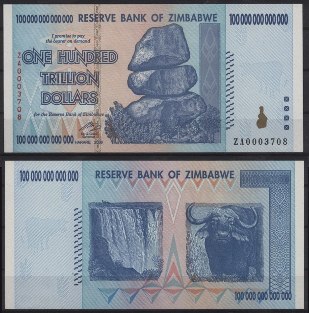 &ZA0003708& - REPLACEMENT NOTE - Replacement Note - ZIMBABWE: 100 ...