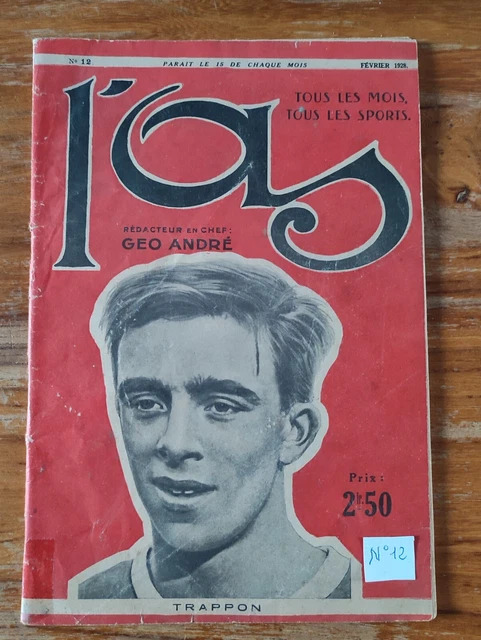 RARE MENSUEL &L'AS " de Géo ANDRE N° 12 de Février 1928 : TRAPPON EUR ...