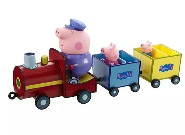 PEPPA PIG ON Grandpa's Train Vehicle Toy Playset + Peppa Family Set of ...