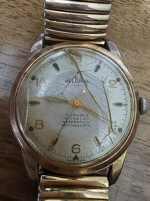 RARE VINTAGE SWISS Made Delbana 17Jewels Automatic Gents Bracelet Watch ...