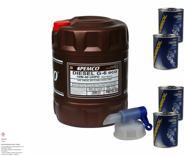 20L HUILE MOTEUR pemco Diesel G-6 Uhpd 10W-40 Eco 4xMotor Flush EUR 127,98 - PicClick FR