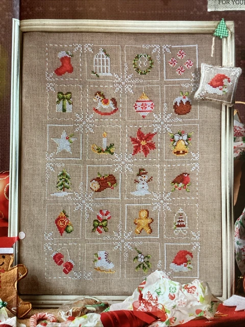 MOTIF SAMPLER ADVENT Calendar Bell Rocking Horse Christmas Cross Stitch ...