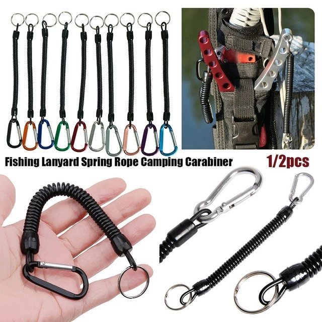 PHONE KEYCHAIN PORTABLE Fishing Lanyards Spring Elastic Rope Camping ...
