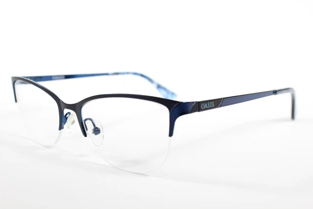 OASIS EYEGLASSES GUAVA Women Black Semi-Rimless Metal Eyewear Glasses ...