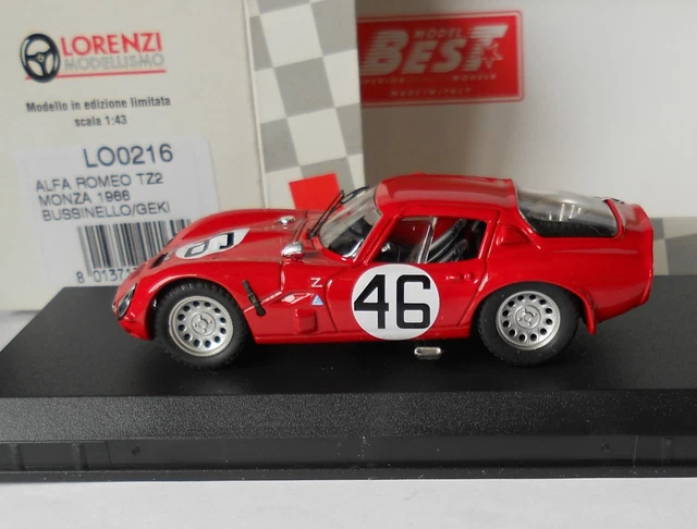 ALFA ROMEO TZ2 Monza 1966 Bussinello Geki 1/43 Diecast Best Lorenzi Nuovo LO0216 EUR 31,99 ...