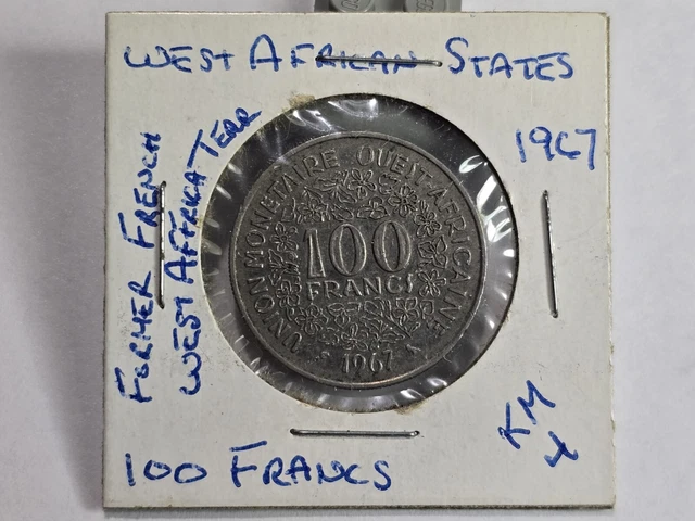 WEST AFRICAN 100 Francs Coin | Sawfish | Western African States | 1967 ...