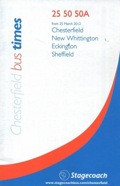STAGECOACH BUS TIMETABLE - 25/50/50A - Chesterfield-Sheffield - March ...