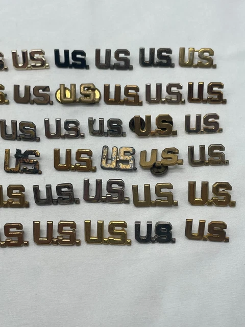 LOT OF 51 Original WWII US Army Officer "US" Shirt Collar Insignia £272 ...