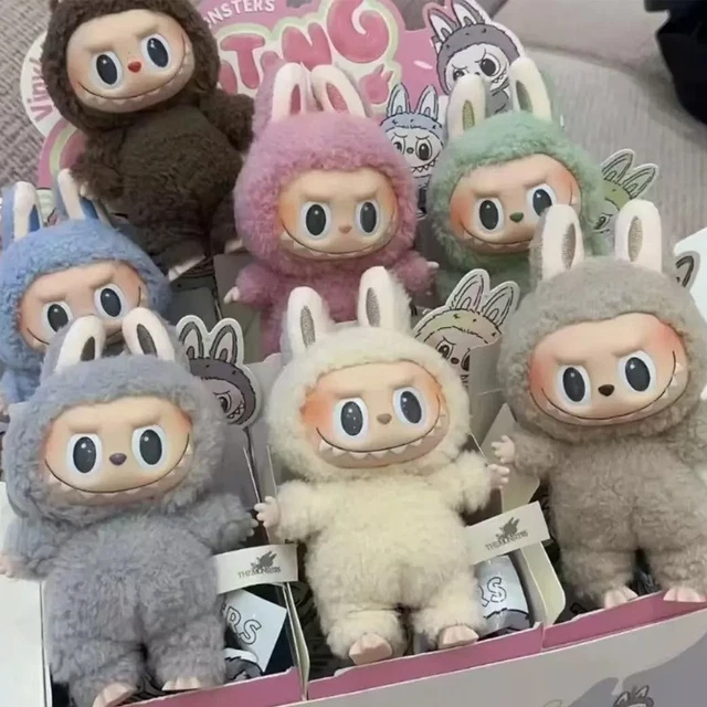 LABUBU THE MONSTERS Etciting Macaron Plush Dolls Key Chain Toy Kids ...