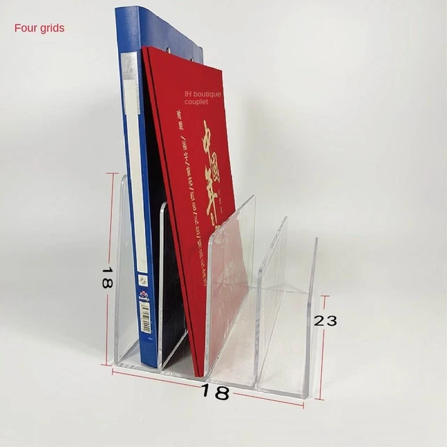 FILE FOLDER RACK Clear Acrylic File Sorter Storage Rack Desk File ...