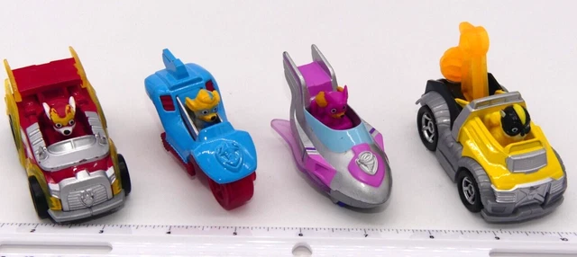 LOT OF 4 Paw Patrol Mighty Pups Diecast Car Marshall Skye Twin Rubble ...