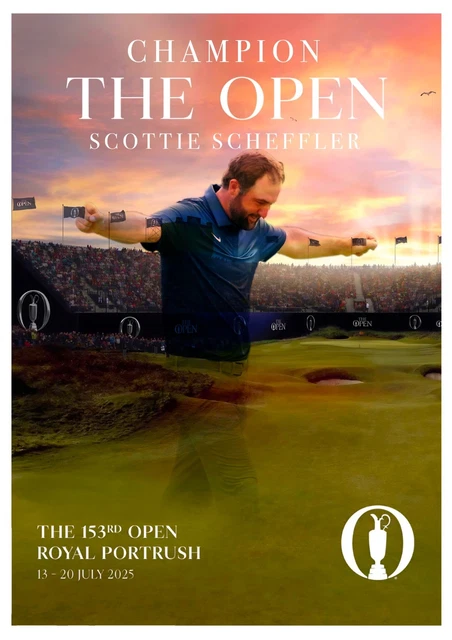 ROYAL PORTRUSH THE Open Scottie SCHEFFLER Poster 2025 Champion £8.99 ...