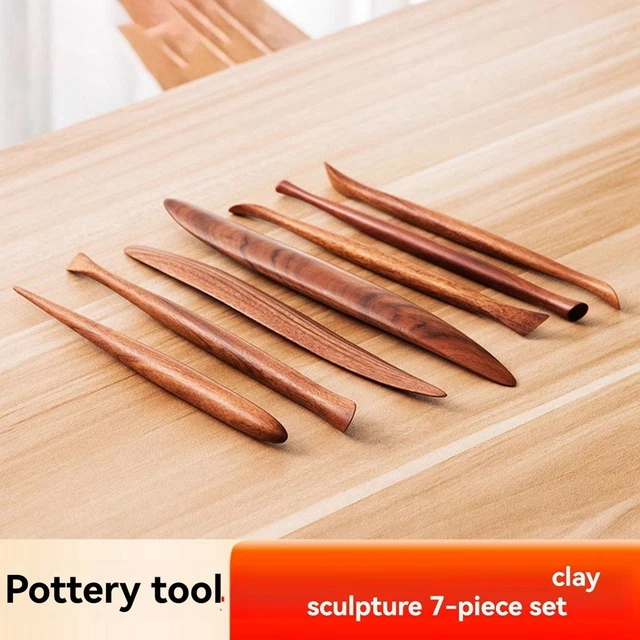 HANDMADE POTTERY CLAY Tools Set-Wood Clay Carving Tools, Fine Carving ...