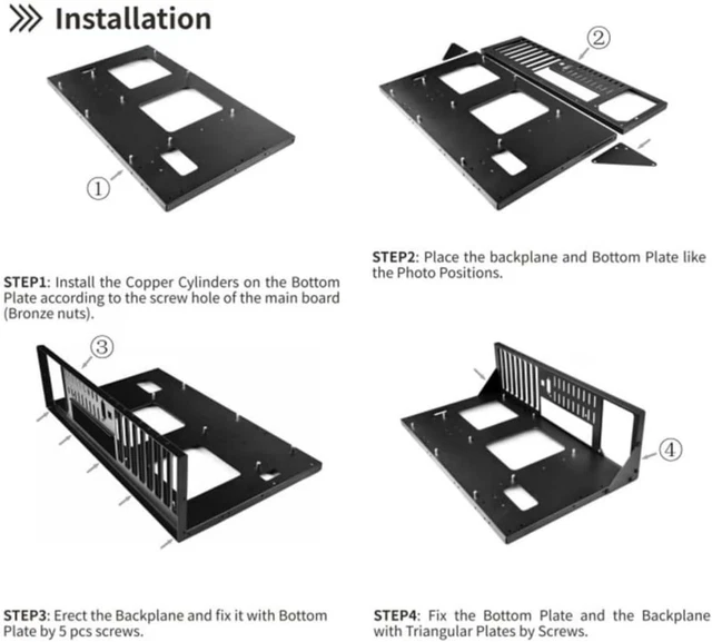 DIY OPEN AIR Gaming PC Case ATX M-ATX ITX Chassis Rack Up to 305x245mm ...