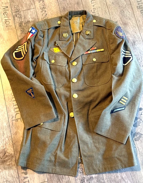 1942 ENLISTED SGT WW2 U.S. Army Wool Dress Jacket Size 38R £142.15 ...