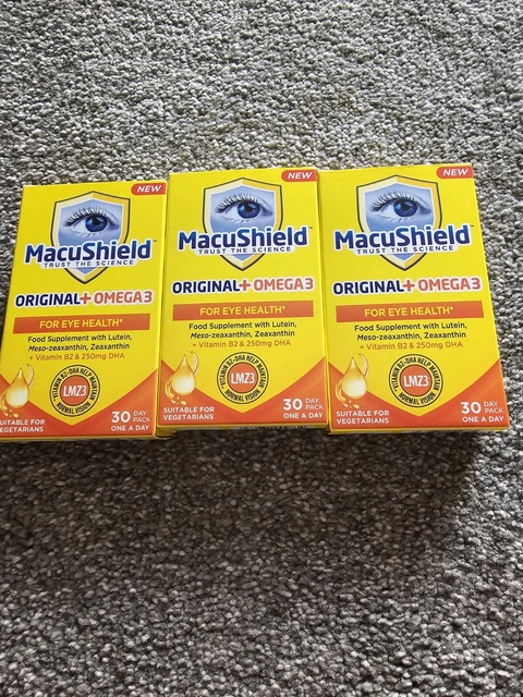 MACUSHIELD ORIGINAL +OMEGA 3 Formula Capsules Eye Health 90 £29.50 ...