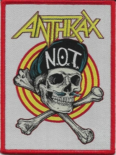 ANTHRAX - N.O.T. Man Skull - Woven Patch / Gewebter Aufnäher [RED ...