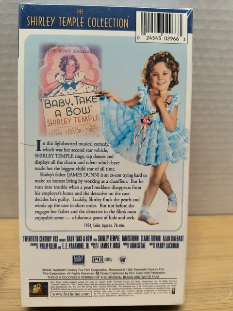 BABY TAKE A Bow (VHS, 1934 Film) Shirley Temple- New & Sealed £10.88 ...