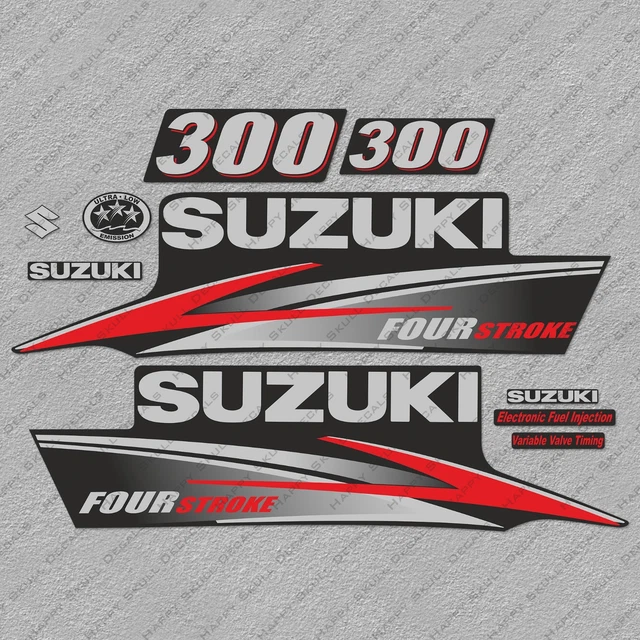 SUZUKI 150HP FOUR Stroke Outboard Engine Decals Sticker Set ...