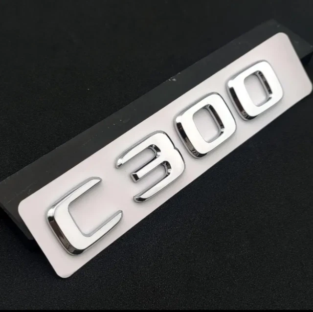 LOGO C300 MERCEDES Chrome Emblème Insigne Sigle Monogramme Autocollant ...