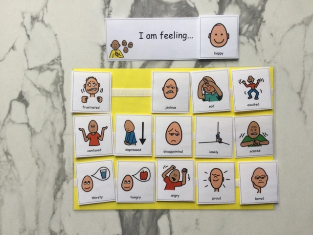 PECS/BOARDMAKER 15 LARGE Emotions Cards for autism/ADHD/ASD/visual ...