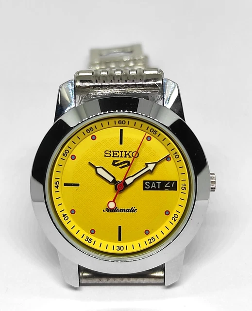SEIKO 5 AUTOMATIC Cal-6309 17Jewel Yellow Color Dial Wrist Watch ...