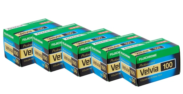 5ER SET FUJIFILM COLOR REVERSAL FILM FUJICHROME Velvia 100 135 Film 36 ...