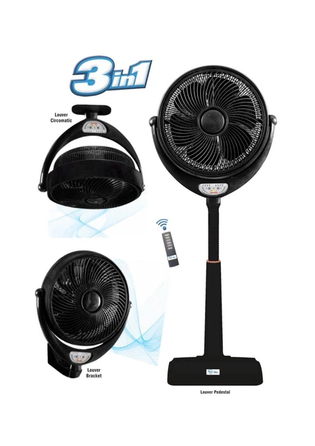 OSCILLATING REMOTE CONTROL Standing Pedestal Fan With 3 Speed Cooling £ ...