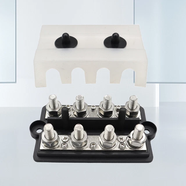 M10/M8 BUSBAR TERMINAL Block 4 Way Busbar Power Case 48V 150A for RV ...