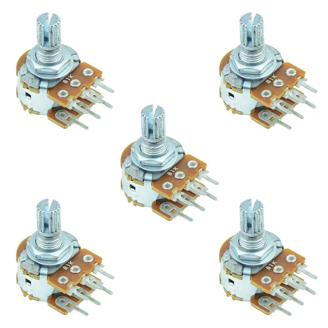 5 X 200K Linear 16mm Stereo Splined Potentiometer Pot EUR 21,89 ...
