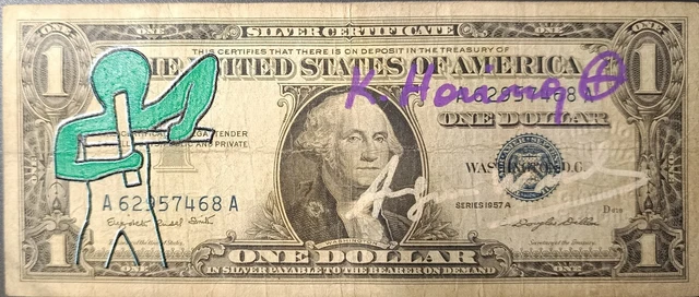 KEITH HARING ANDY Warhol Banconota Disegno Serigrafia Firmata Certificata EUR 500,00 - PicClick IT